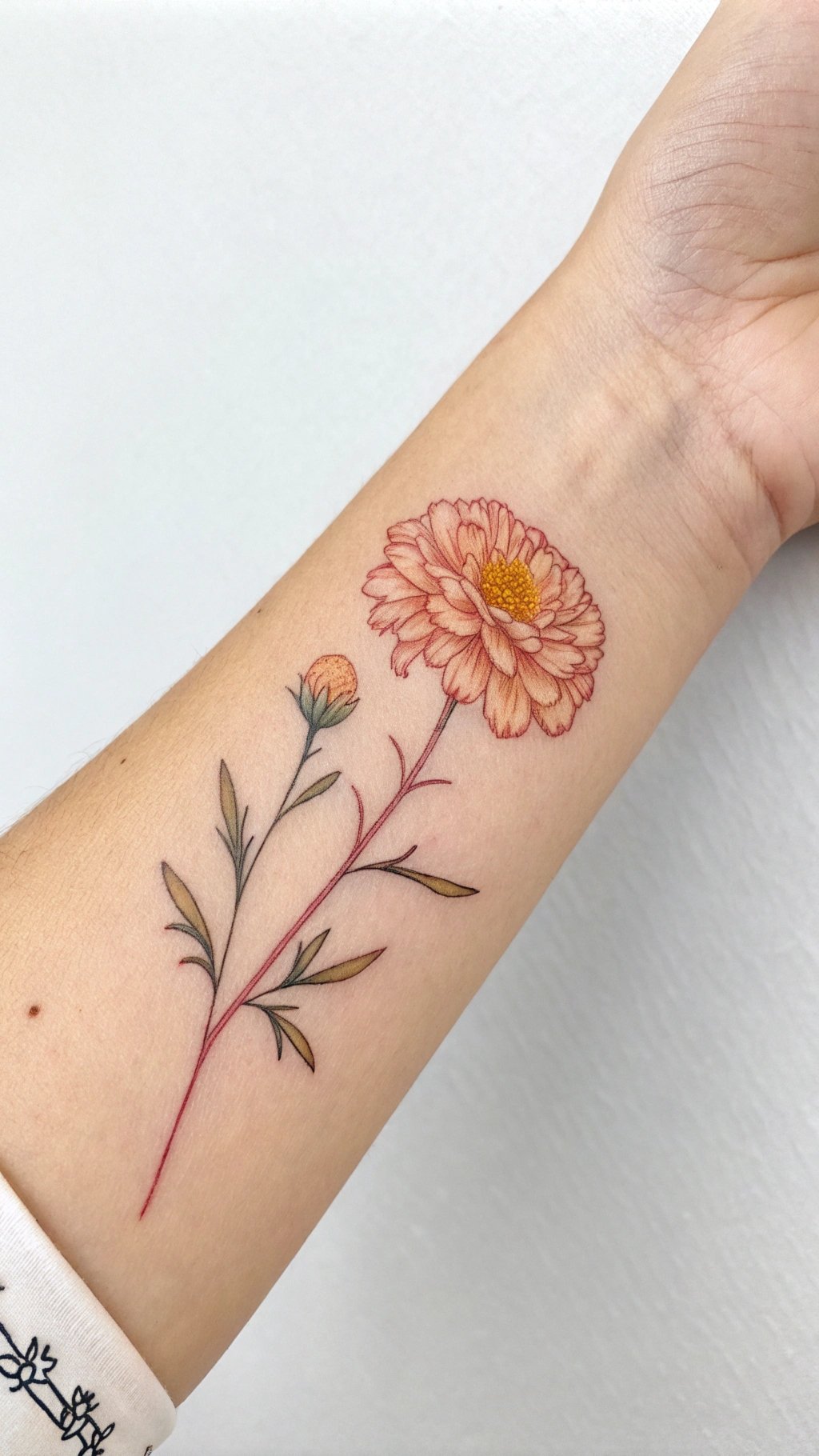 10 October Birth Flower Tattoo Designs: Stunning Calendula and Marigold ...